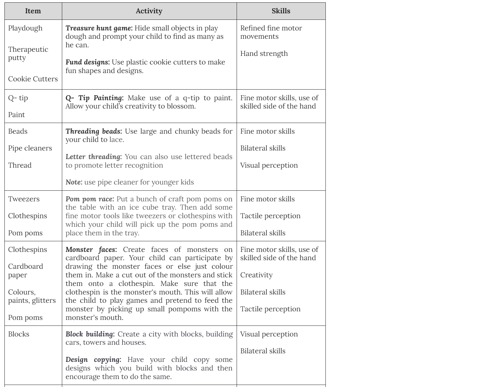 Handwriting Readiness - Occupational Therapy Malta